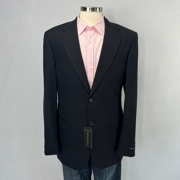Valentino | Suits & Blazers | Valentino Nwt Black Wool Silk Blazer Mens ...